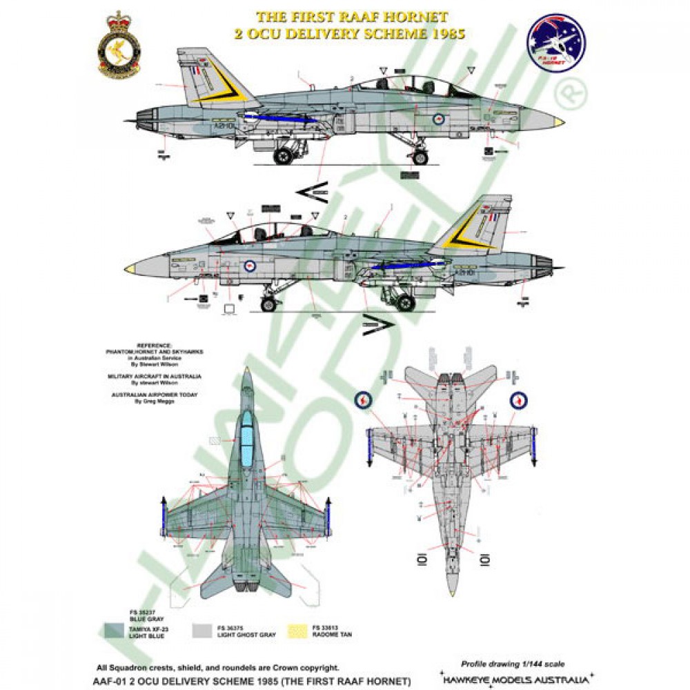 RAAF Decals for 1/72 McDonnell Douglas F/A-18A Hornet 2OCU (Standard ...