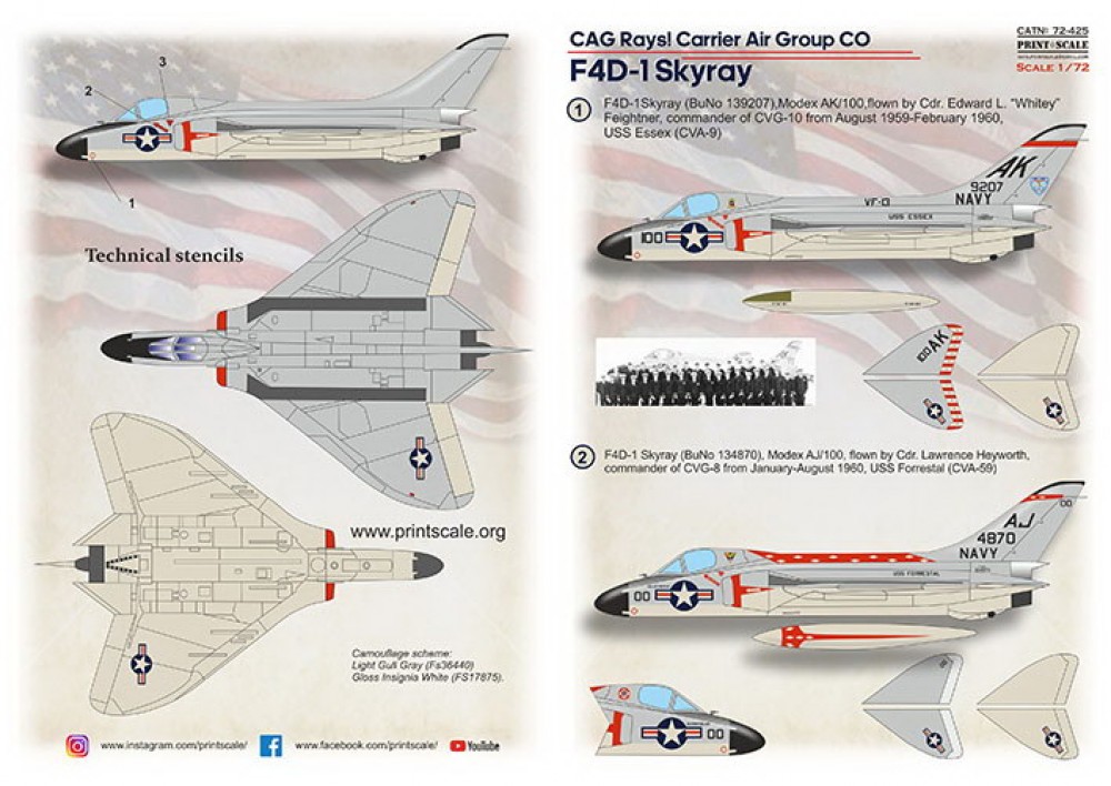 Decals for 1/72 Douglas F4D-1 Skyray - PRS72-425