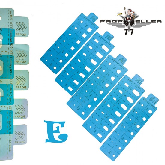 Scribing and Spray Masking Airbrush Stencil Set E (5pcs) 77propeller PRP061