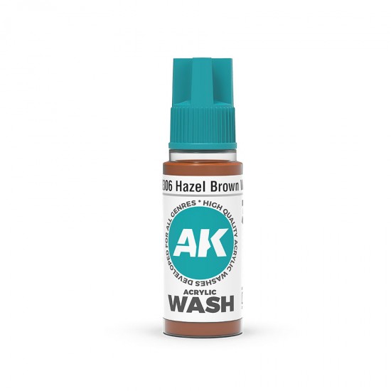 Acrylic Wash - Hazel Brown (18ml) AK Interactive 19306