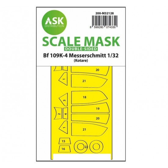 1/32 Bf 109K-4 Double-sided Express Fit Mask for Kotare kit Art Scale ...