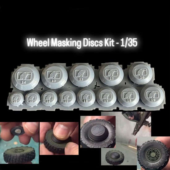 1/35 Wheel Masking Discs Kit - 12mm to 24mm Black Ops 4019