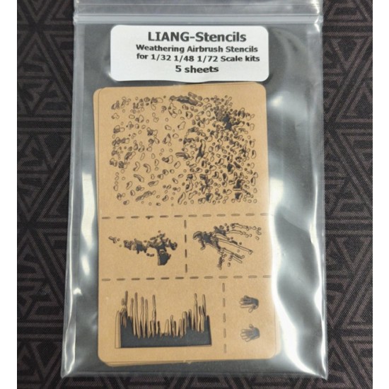Weathering Airbrush Stencils for 1/32 1/48 1/72 Scale kits (5 sheets ...