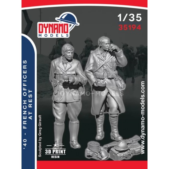 1/35 1940 French Officers at Rest Set (2 figures) Dynamo 35194
