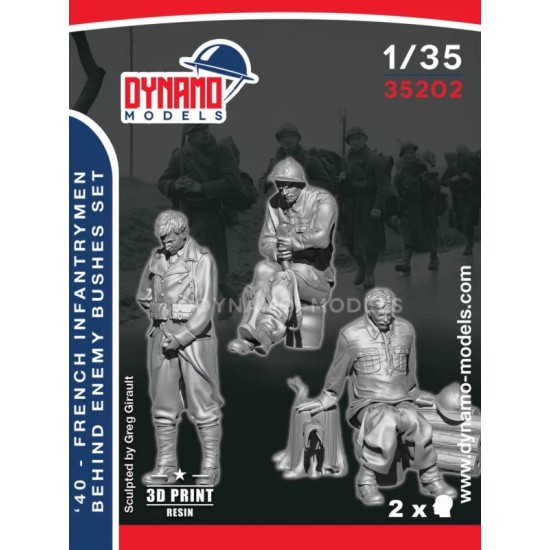 1/35 1940 French Infantrymen Behind The Enemy Bushes Set (3 figures ...