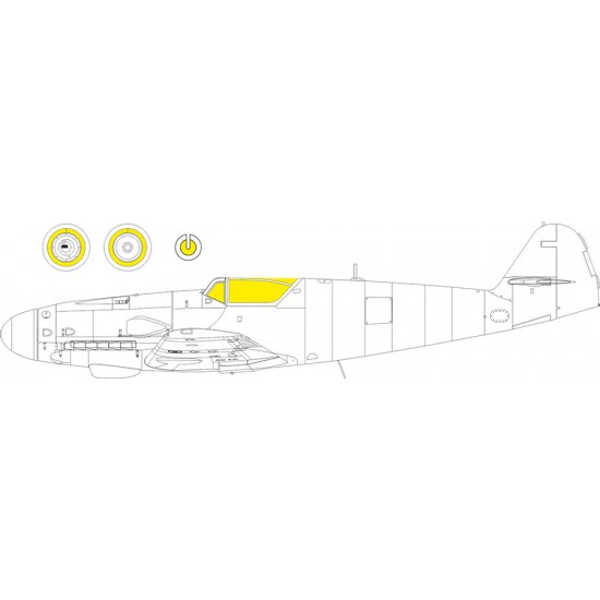 1/32 Bf 109K-4 Canopies Paint Mask for Kotare kits Eduard JX340