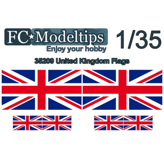 Water-slide Decal for 1/35 Adaptable Decal Flag United Kingdom FC Model ...