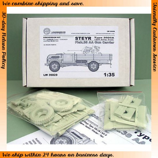 1/35 Steyr Type 2000A 2cm Flak.38 AA Gun Carrier Conversion Set for ...
