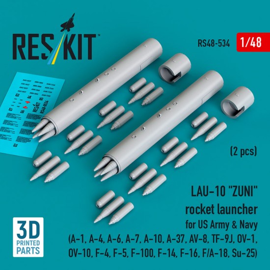 1/48 LAU-10 ZUNI Rocket Launcher for US Army/Navy (2pcs) Reskit 48-0534
