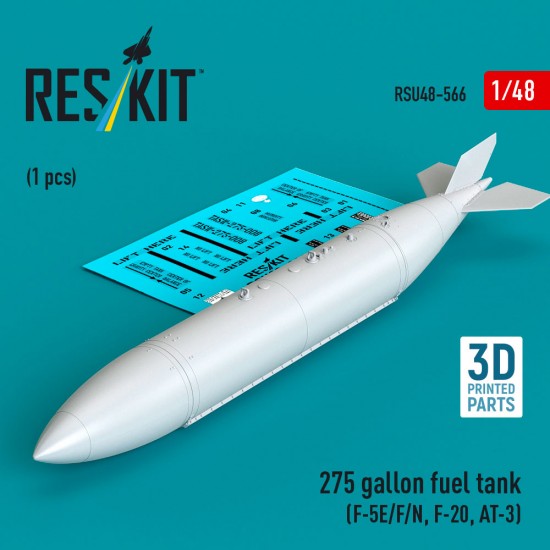 1/48 275 gallon Fuel Tank for F-5E/F/N, F-20, AT-3 (1pc) Reskit RSU48-0566
