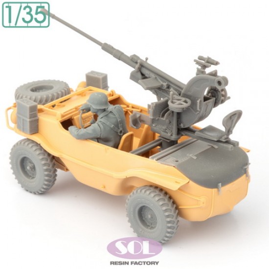 1/35 2cm Gebirgsflak 38 auf Schwimmwagen Typ 166 with Driver for Tamiya ...