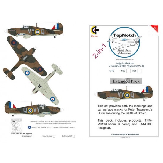 1/24 Hurricane Peter Townsend - VY-Q Markings and Camouflage Masks ...