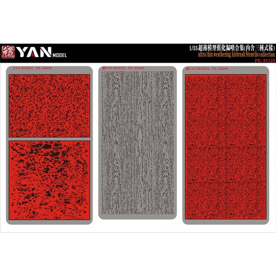 1/35 Ultra-Thin Weathering Stencil Set (3 patterns) Yan Model PE35129
