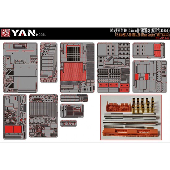 1/35 US M40 155mm Self-Propelled Howitzer Upgrade Set for Tamiya 35351 ...